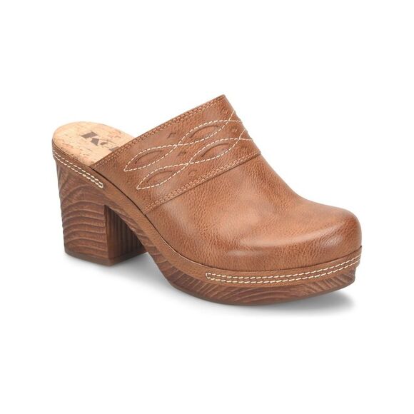 Kork-Ease | Shoes | Korks Womens Brown Tina Round Toe Stacked Heel Slip ...